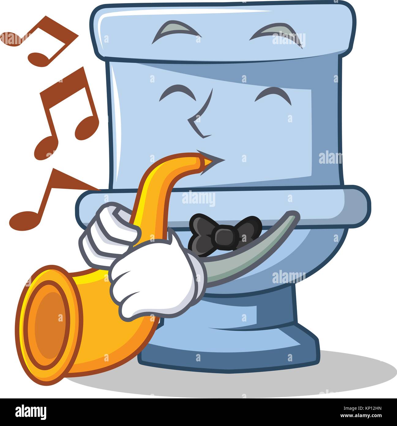 With trumpet toilet character cartoon style Stock Vector Image & Art ...