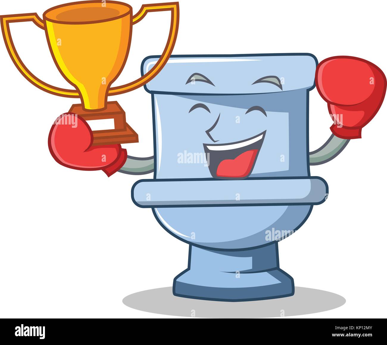 Boxing winner toilet character cartoon style Stock Vector Image & Art ...