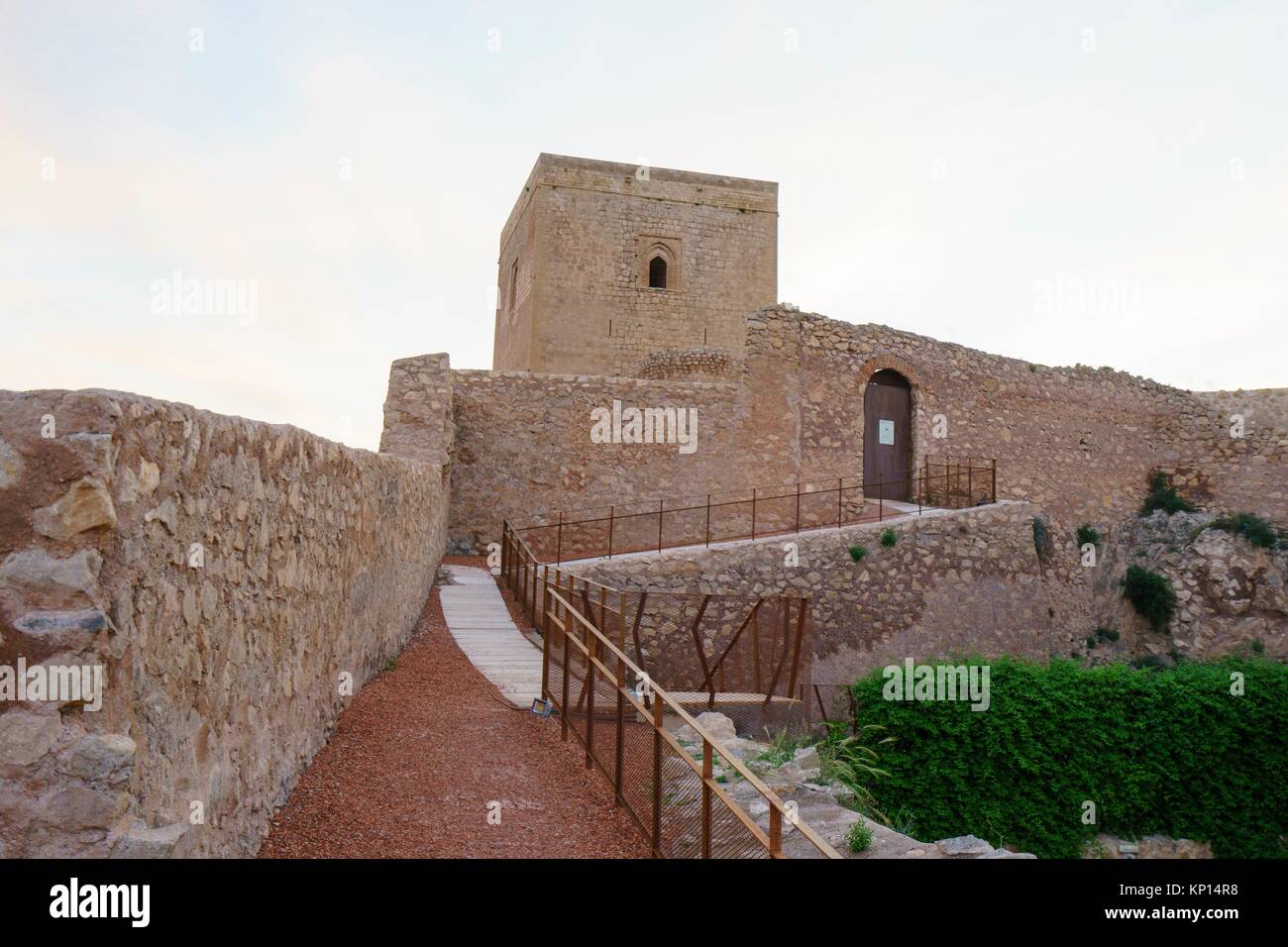 Wall of the castle of Lorca, Murcia, Spain Stock Photo - Alamy