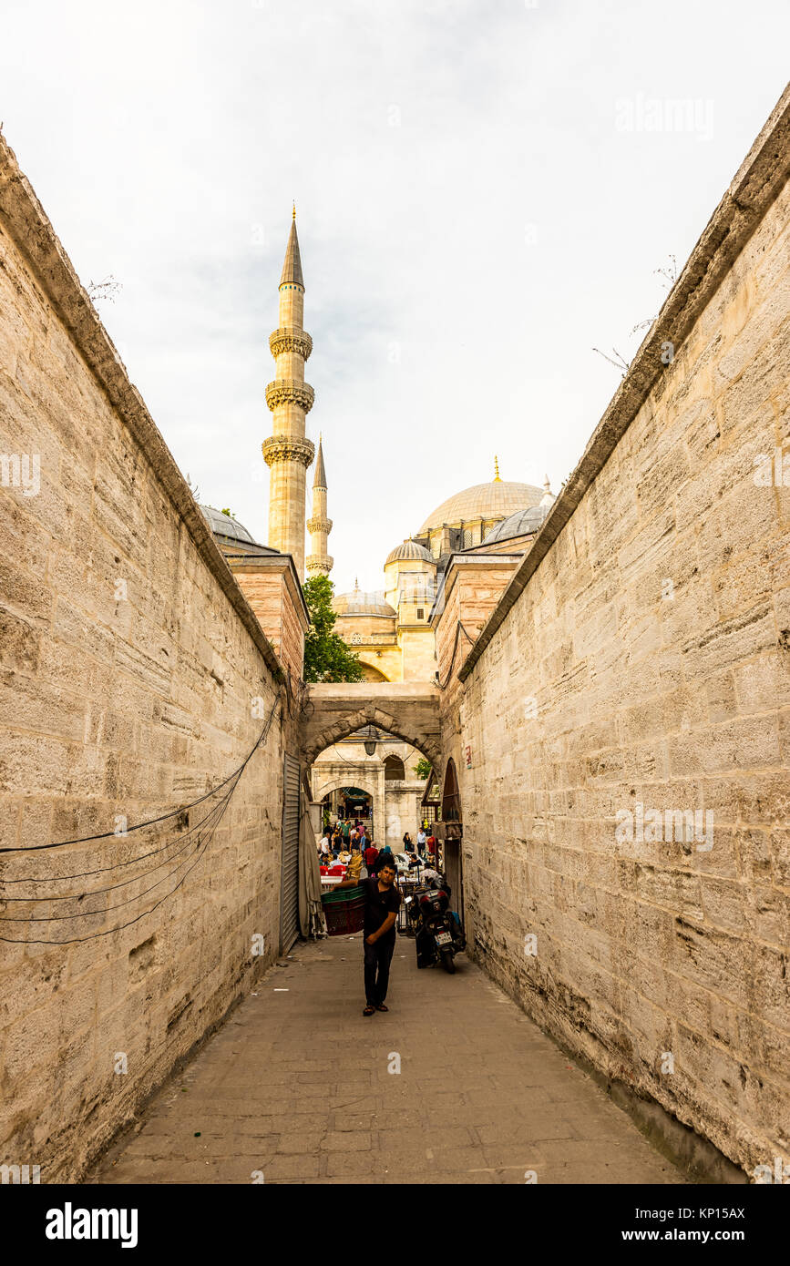 Exterior view of Suleymaniye mosque,decorated with Islamic elements and ...