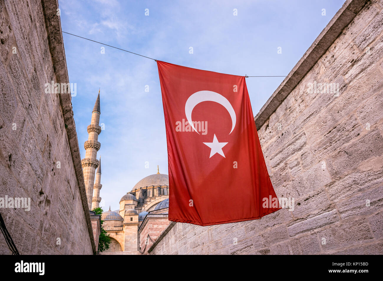 Exterior view of Suleymaniye mosque,decorated with Islamic elements and ...