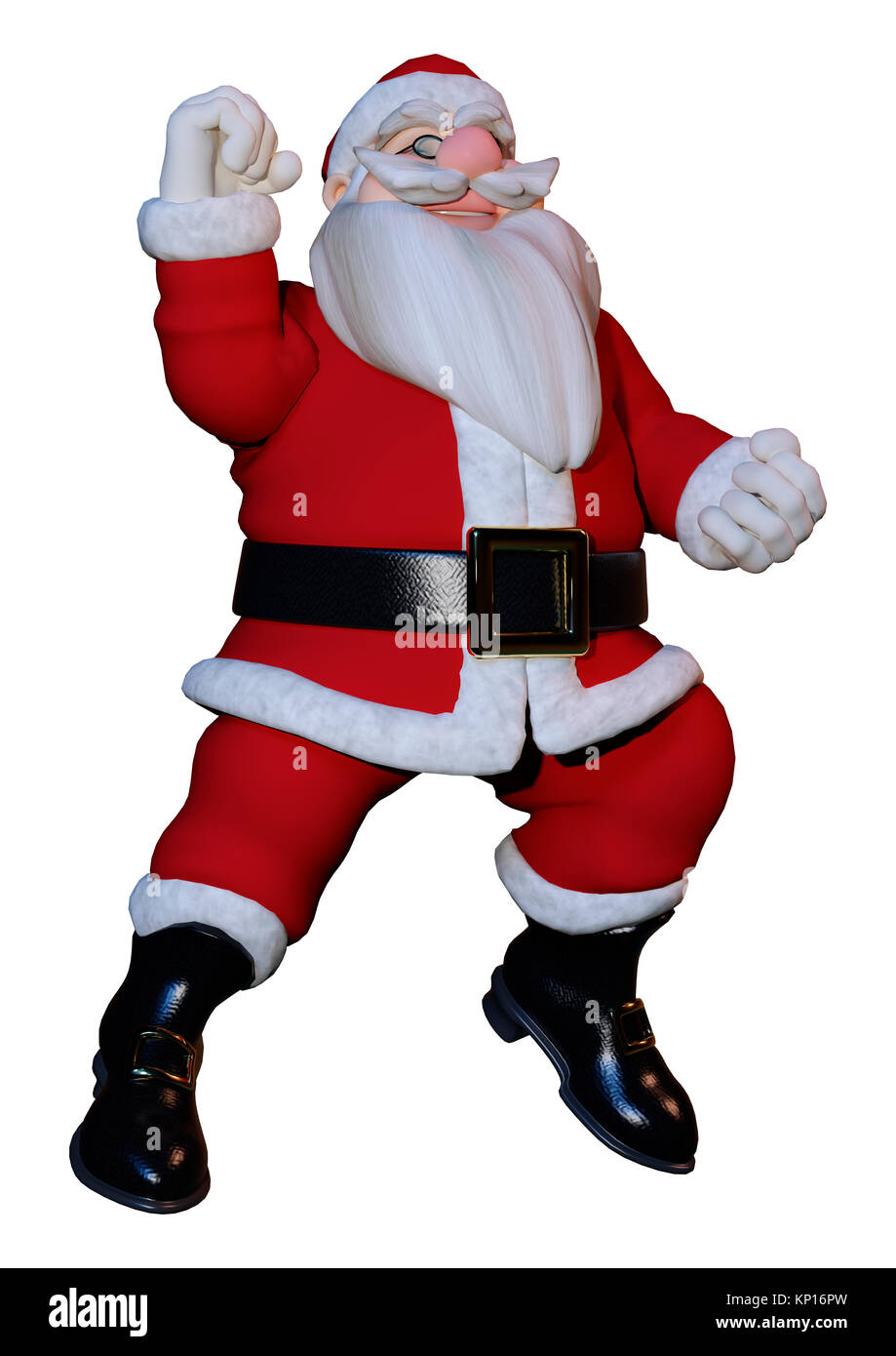 3D rendering of Christmas Santa exercising isolated on white background ...