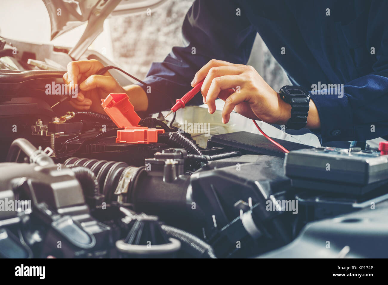 Hands of car mechanic working in auto repair service Stock Photo - Alamy