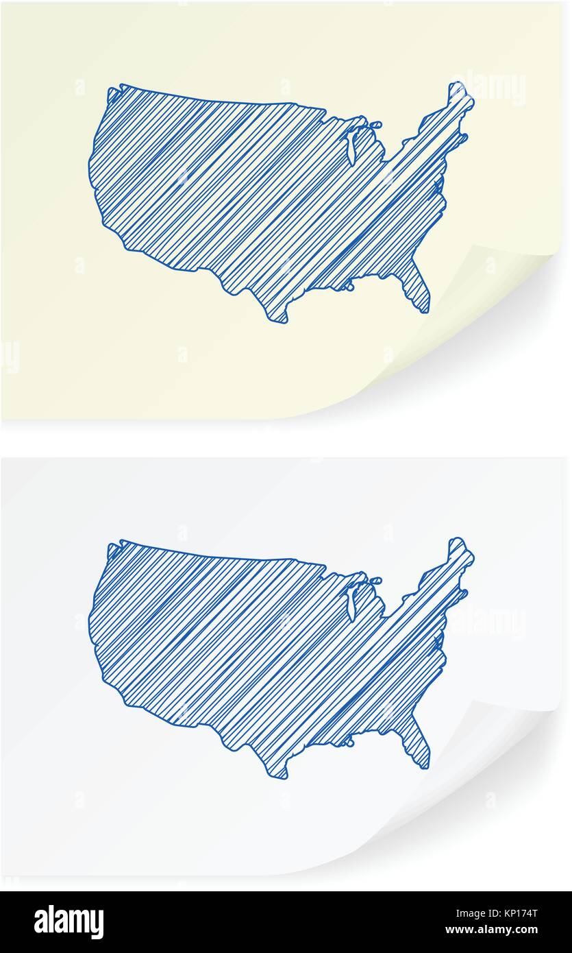 USA scribble map on a white background Stock Vector Image & Art - Alamy