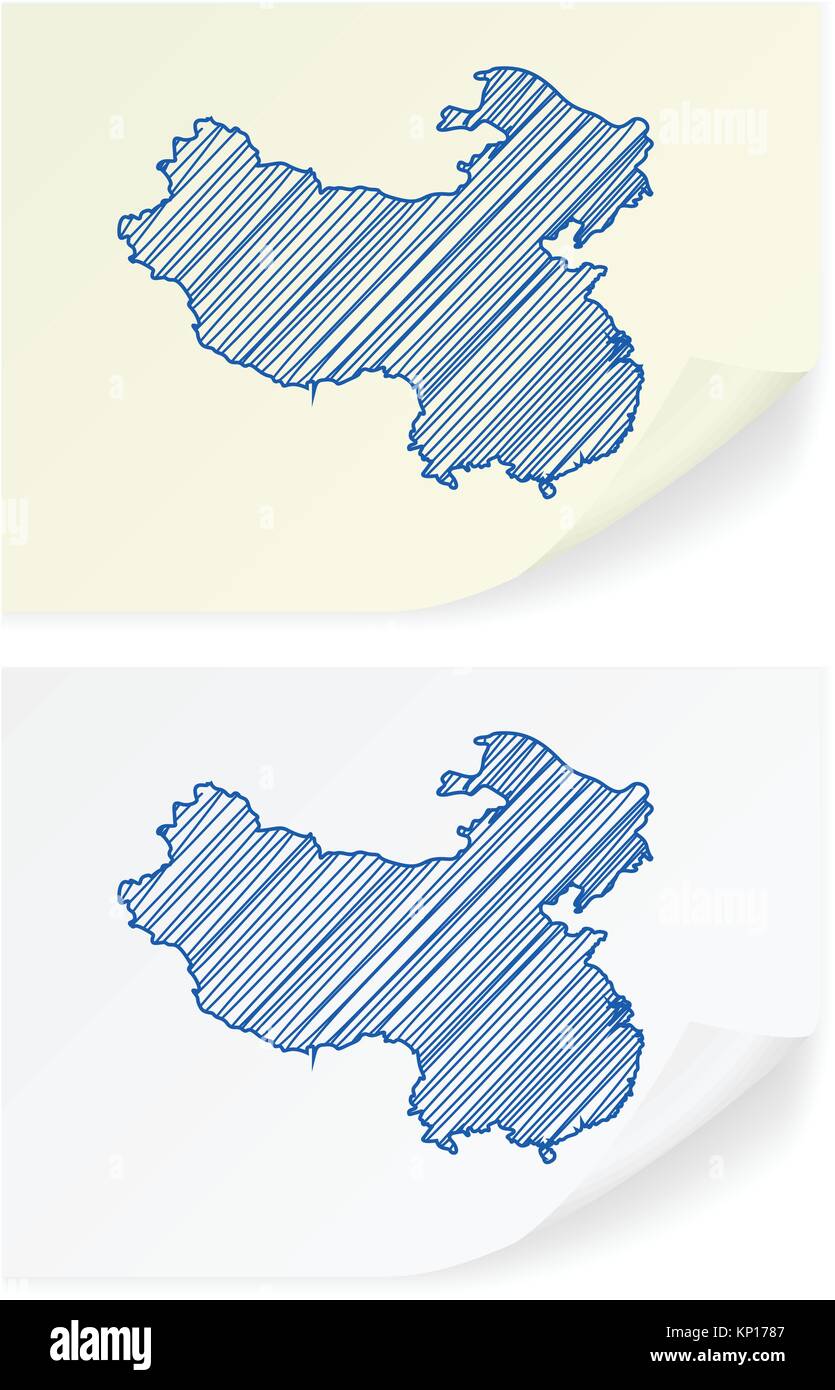 Hand drawn map of china hi-res stock photography and images - Alamy