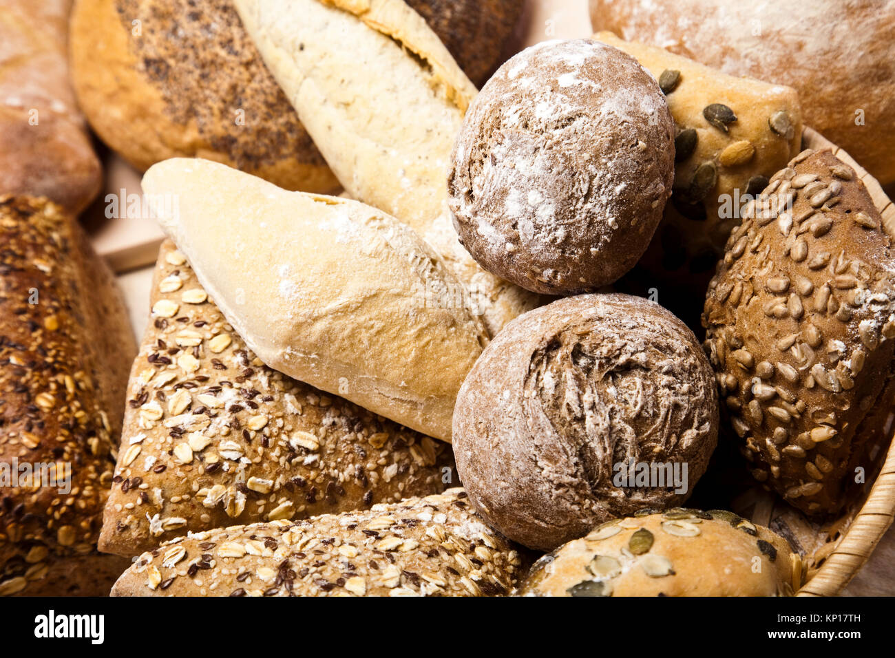 Rural theme of bread and natural food Stock Photo - Alamy