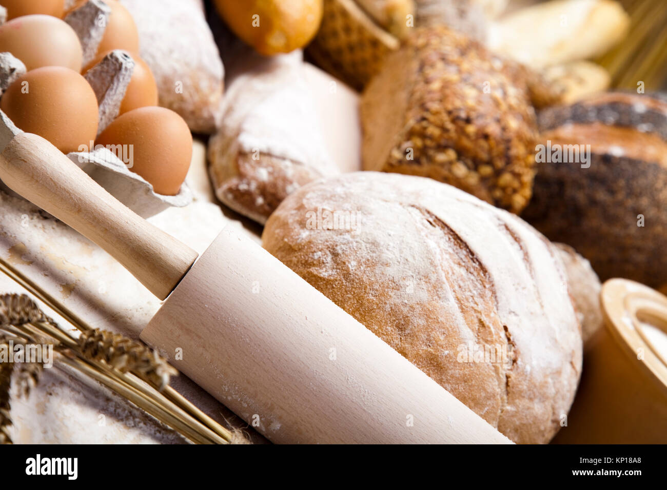 Traditional rural food with bread Stock Photo - Alamy