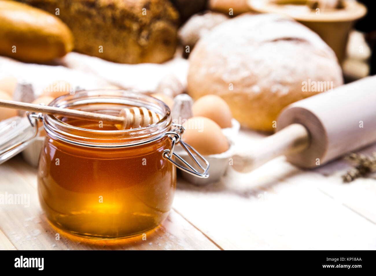 Traditional rural food with bread Stock Photo - Alamy