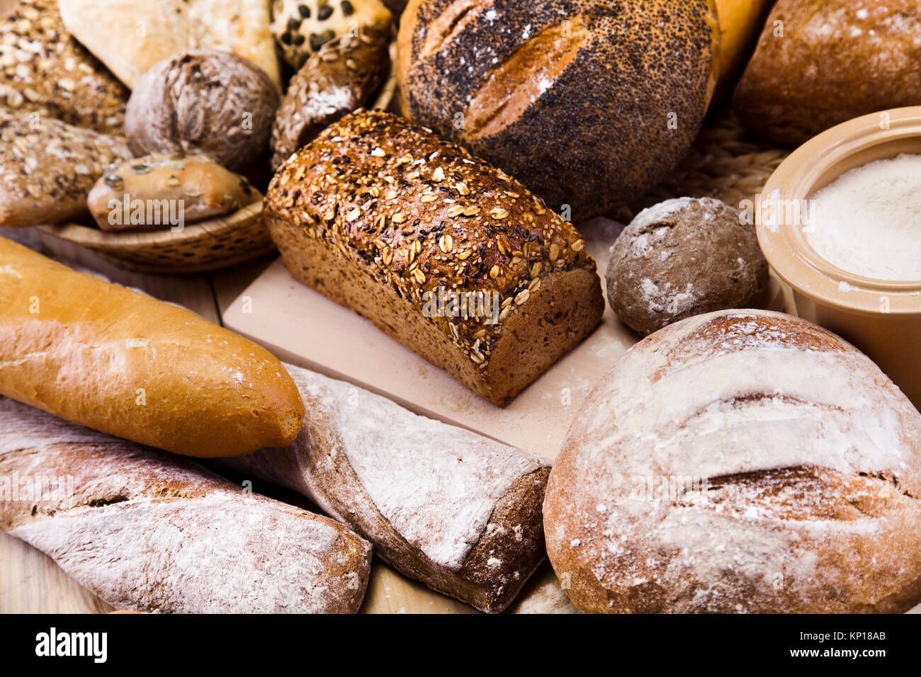 Traditional rural food with bread Stock Photo - Alamy
