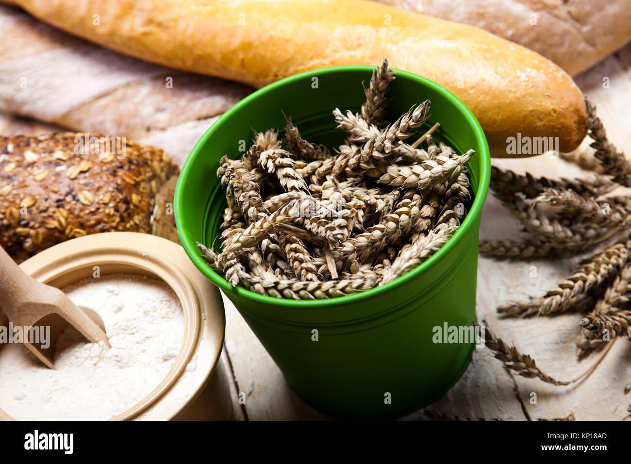 Traditional rural food with bread Stock Photo - Alamy