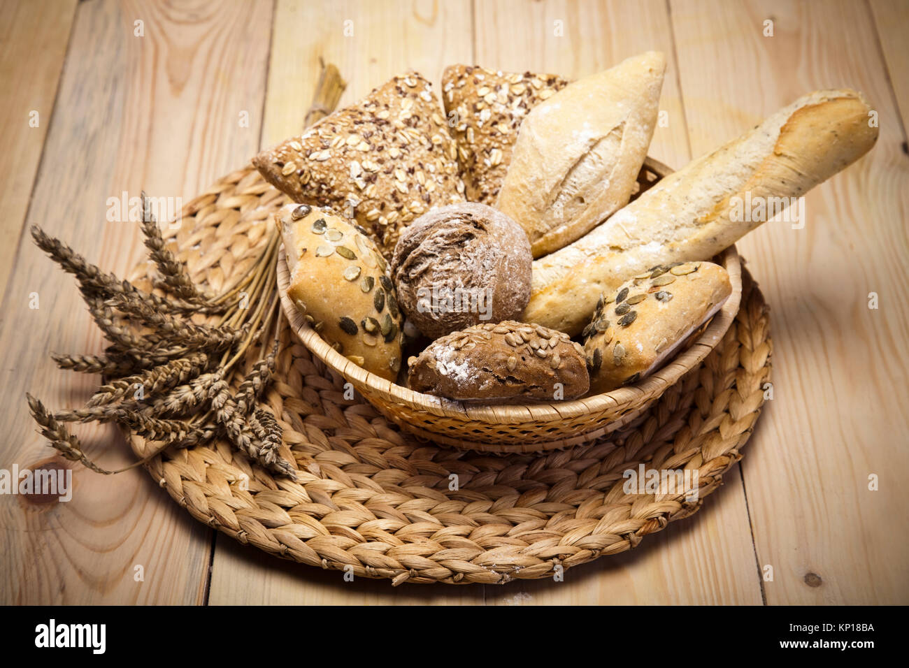 Traditional rural food with bread Stock Photo - Alamy