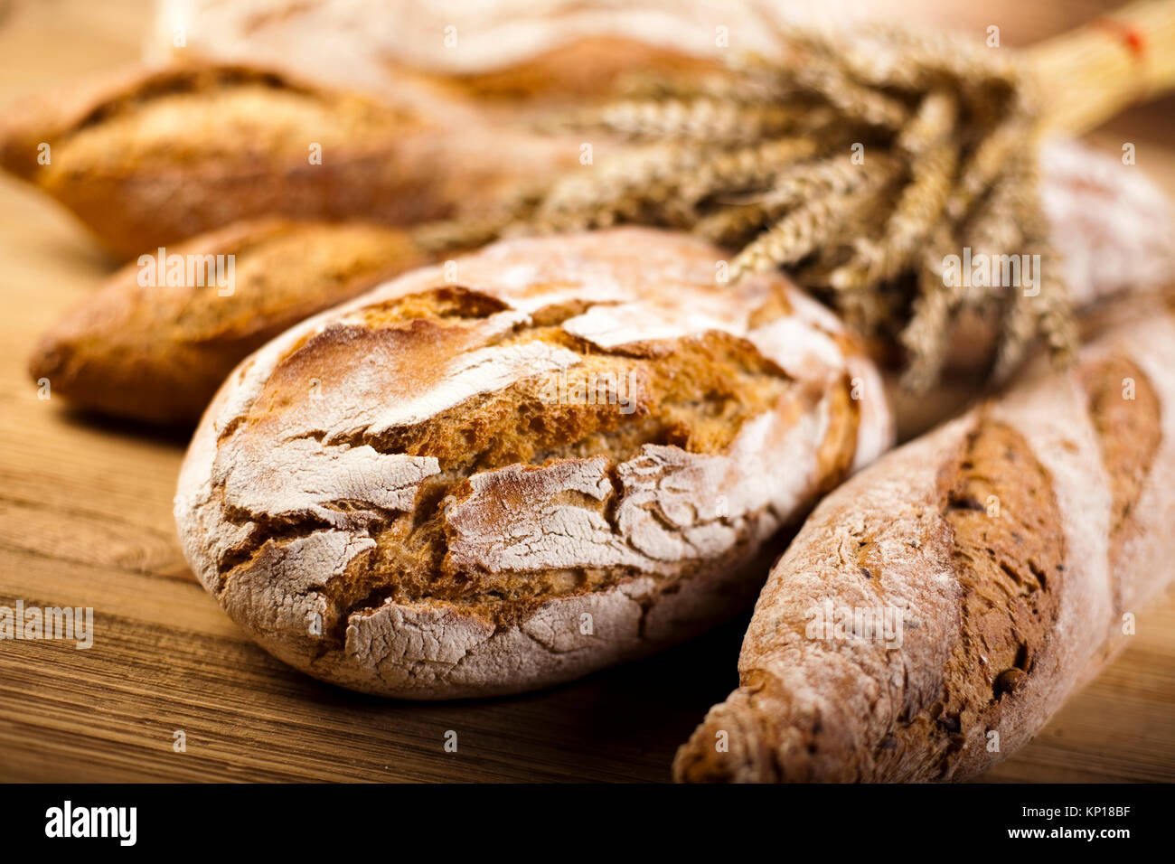 Variety of bread, natural colorful tone Stock Photo - Alamy