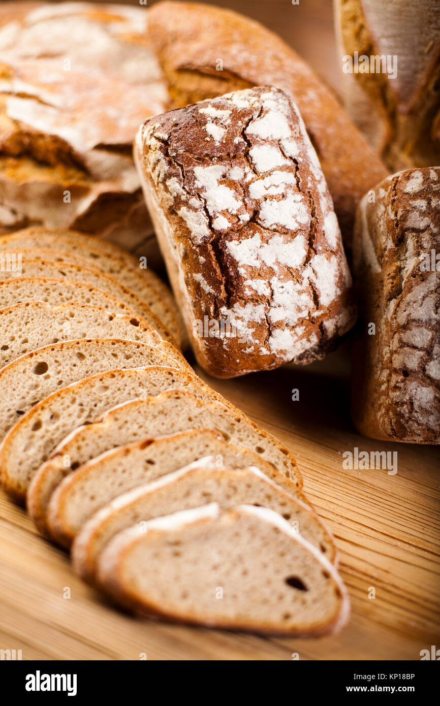 Variety of bread, natural colorful tone Stock Photo - Alamy