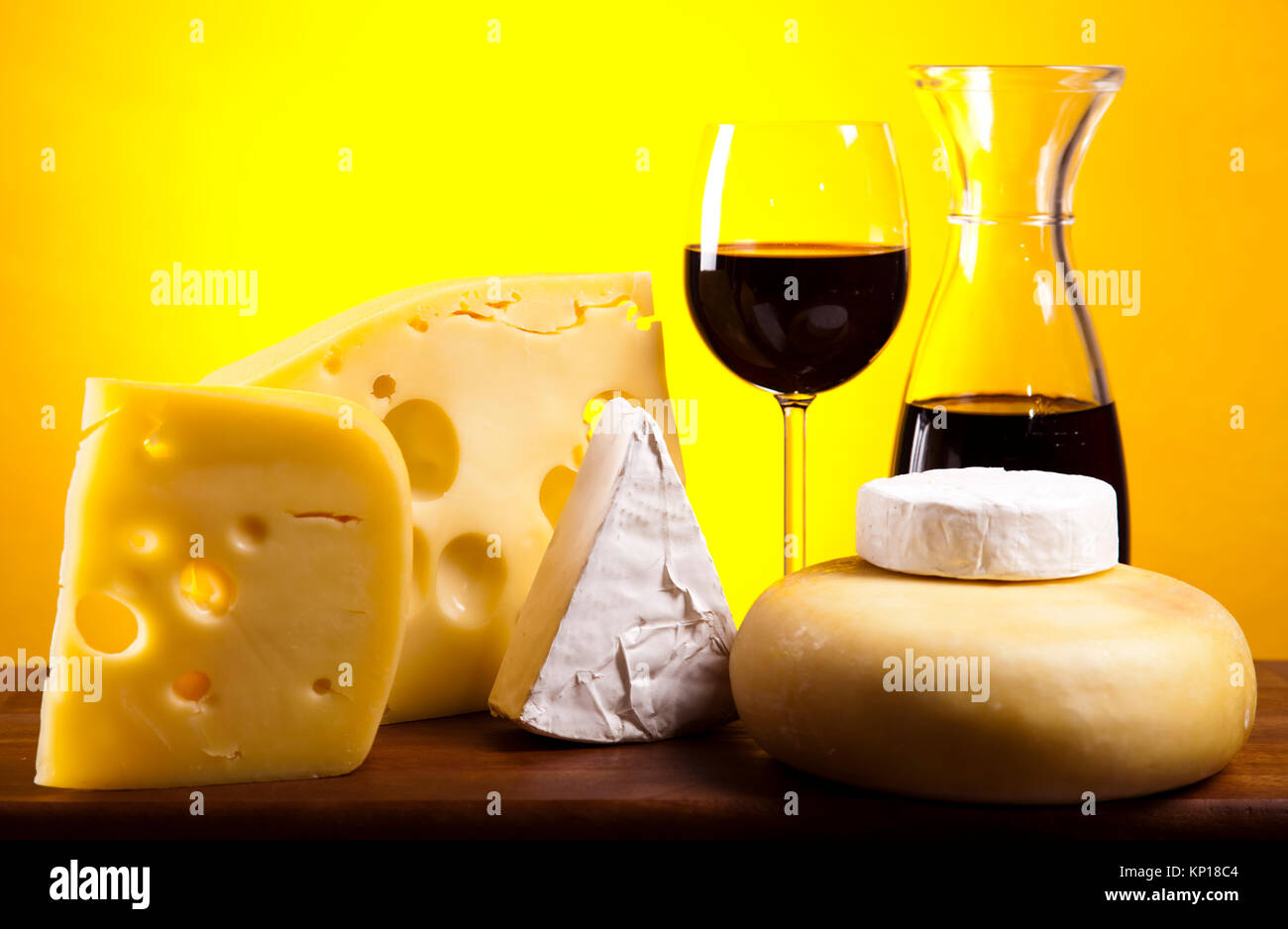 Various types of cheese, saturated ambient rural theme Stock Photo - Alamy