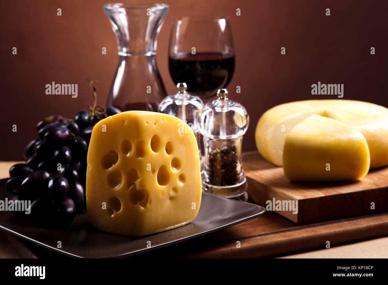 Various types of cheese, saturated ambient rural theme Stock Photo - Alamy