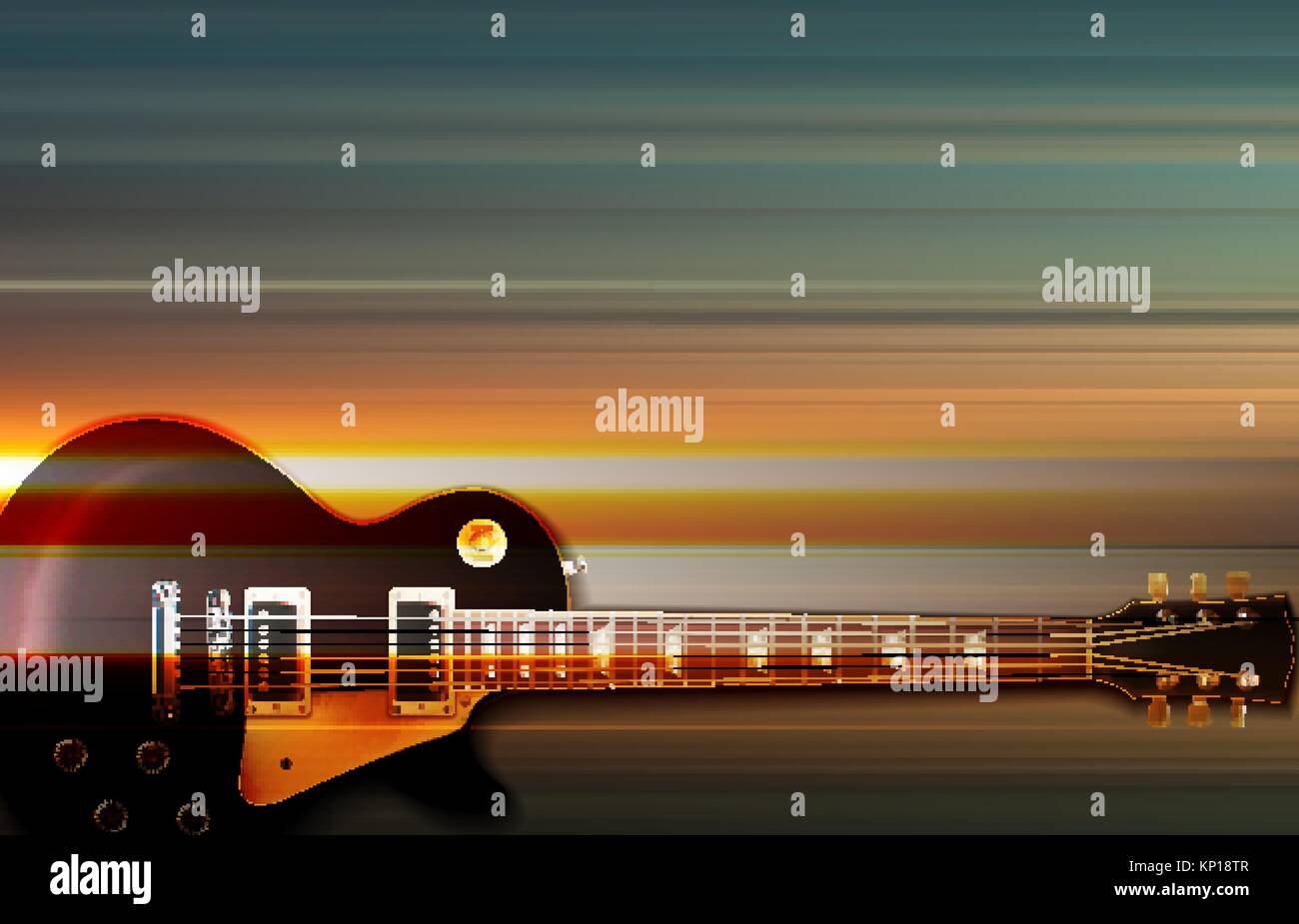 Abstract blur music background with classic electric guitar on gray ...