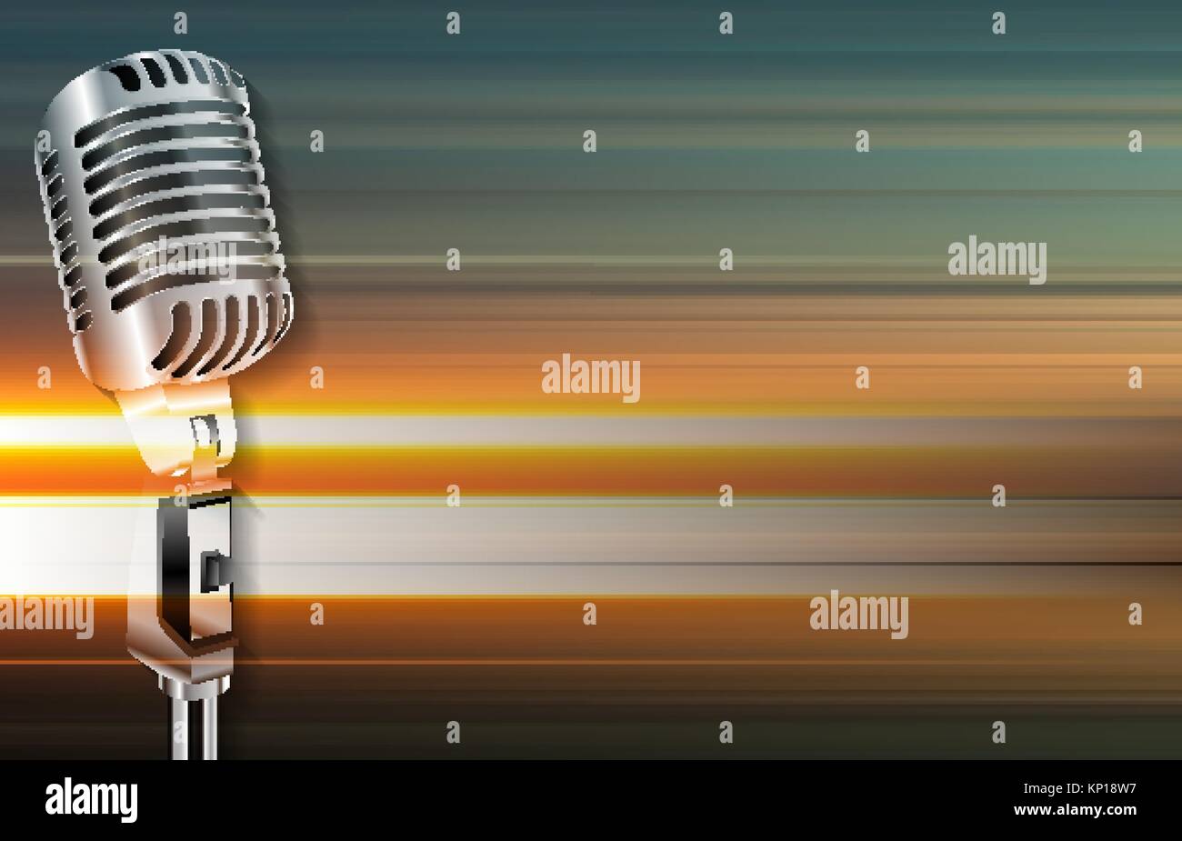 Abstract blur music background with retro microphone on gray Stock ...