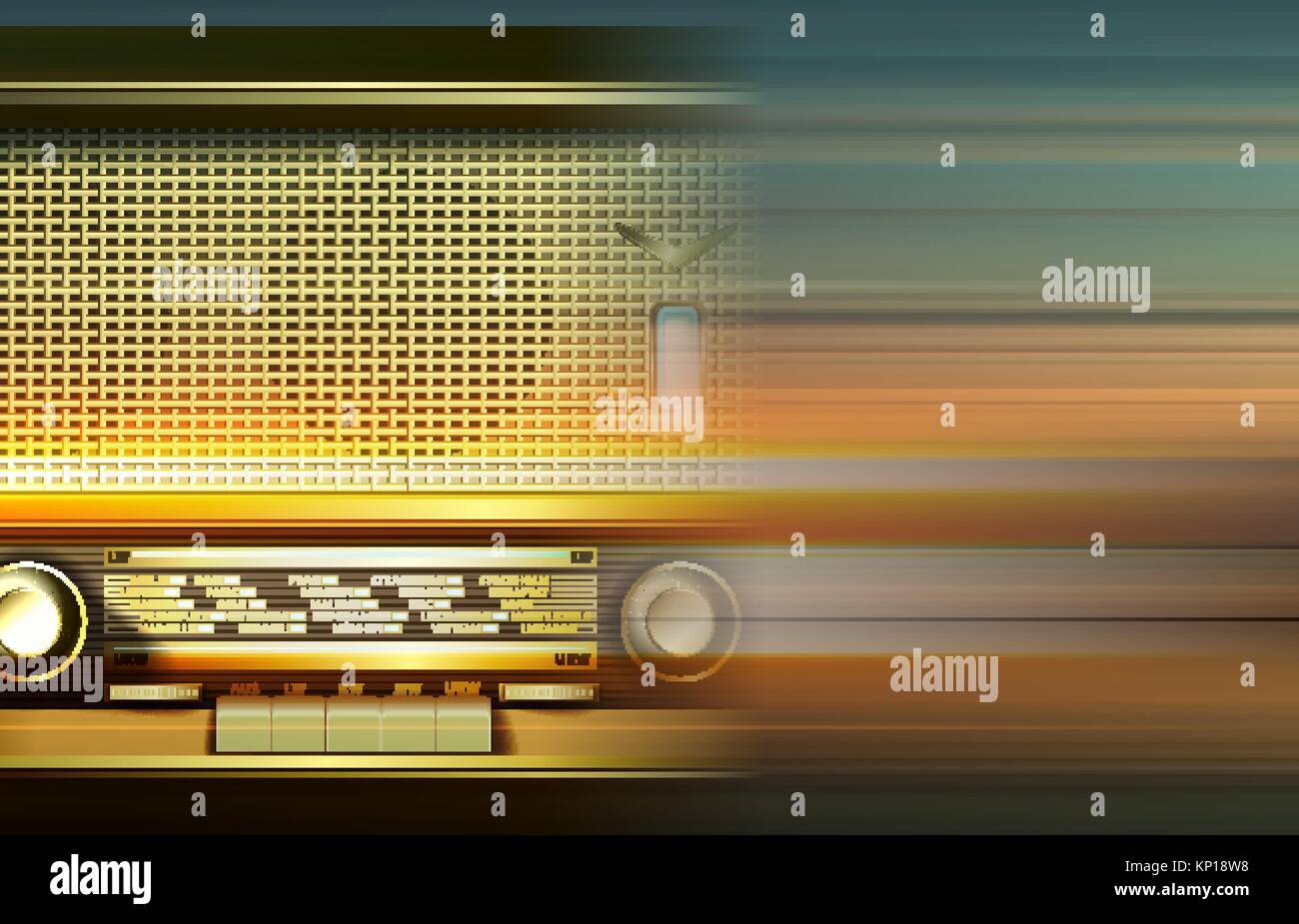 Abstract blur music background with retro radio on gray Stock Vector ...