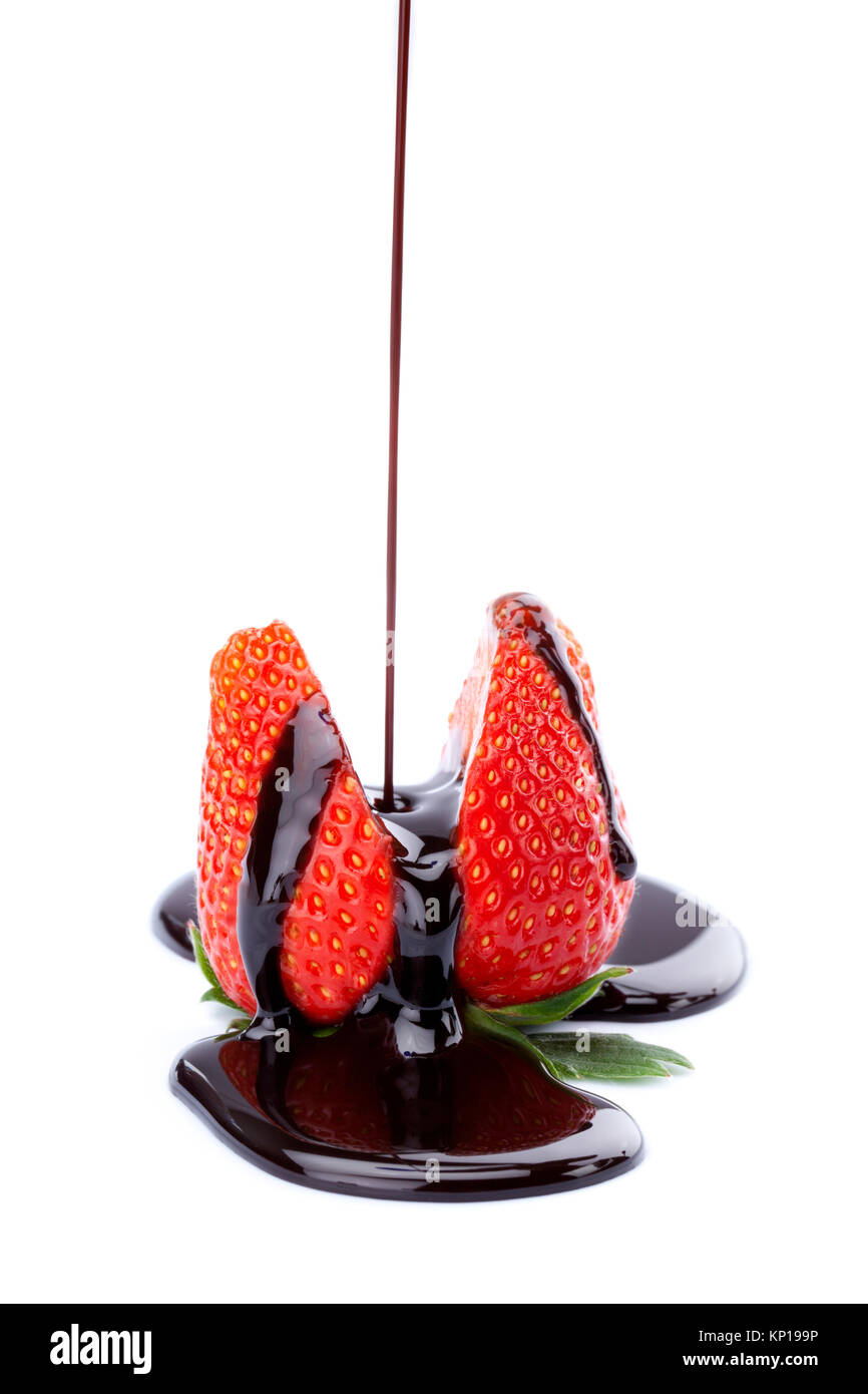 Strawberry dripping chocolate Cut Out Stock Images & Pictures - Alamy