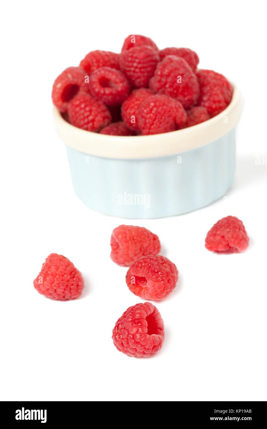 raspberries in white background Stock Photo - Alamy