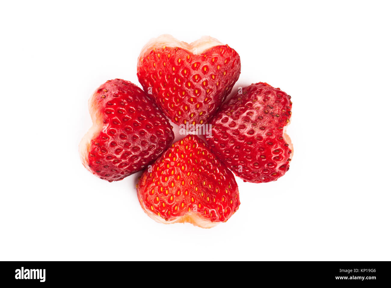 strawberries on heart shaped Stock Photo - Alamy