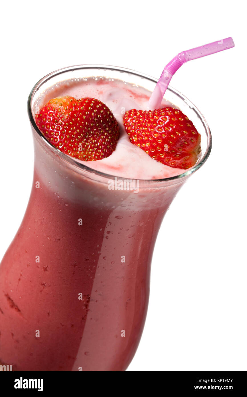 strawberry shake with strawberries Stock Photo - Alamy