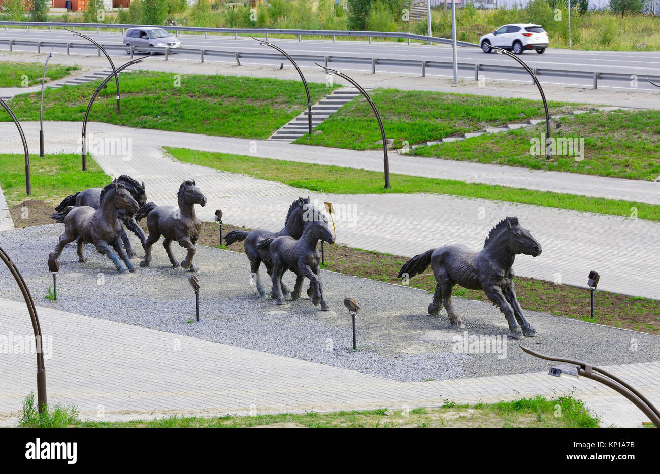 Editorial.Khanty-Mansiysk, Yugra, Russia, August 12, 2012 . Archeopark ...