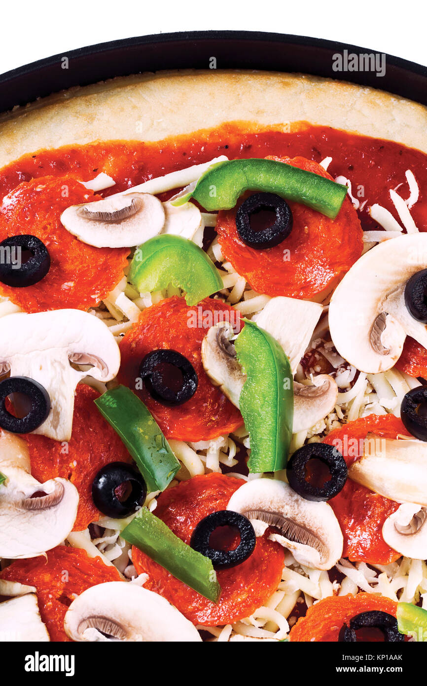 close up of pizza with toppings Stock Photo - Alamy