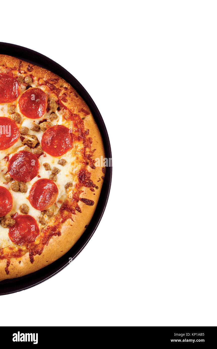 cropped image of a pepperoni pizza Stock Photo - Alamy