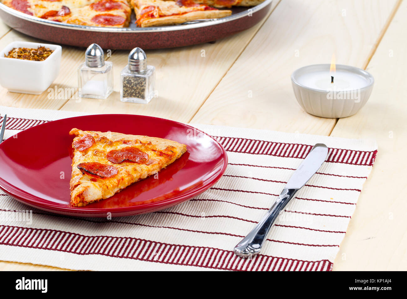 pizza on restaurant table Stock Photo - Alamy