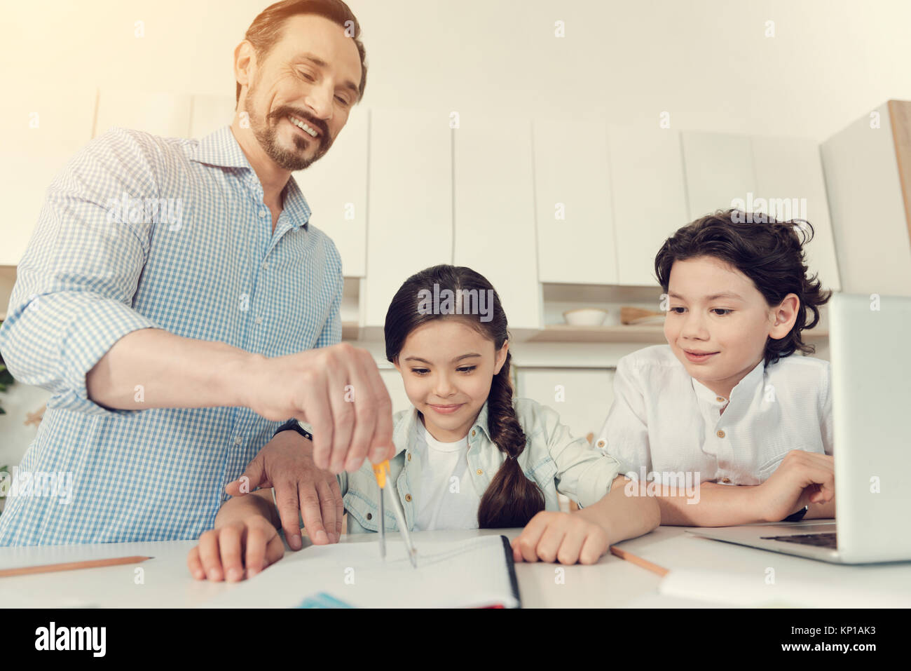 Happy clever man helping hi-res stock photography and images - Alamy