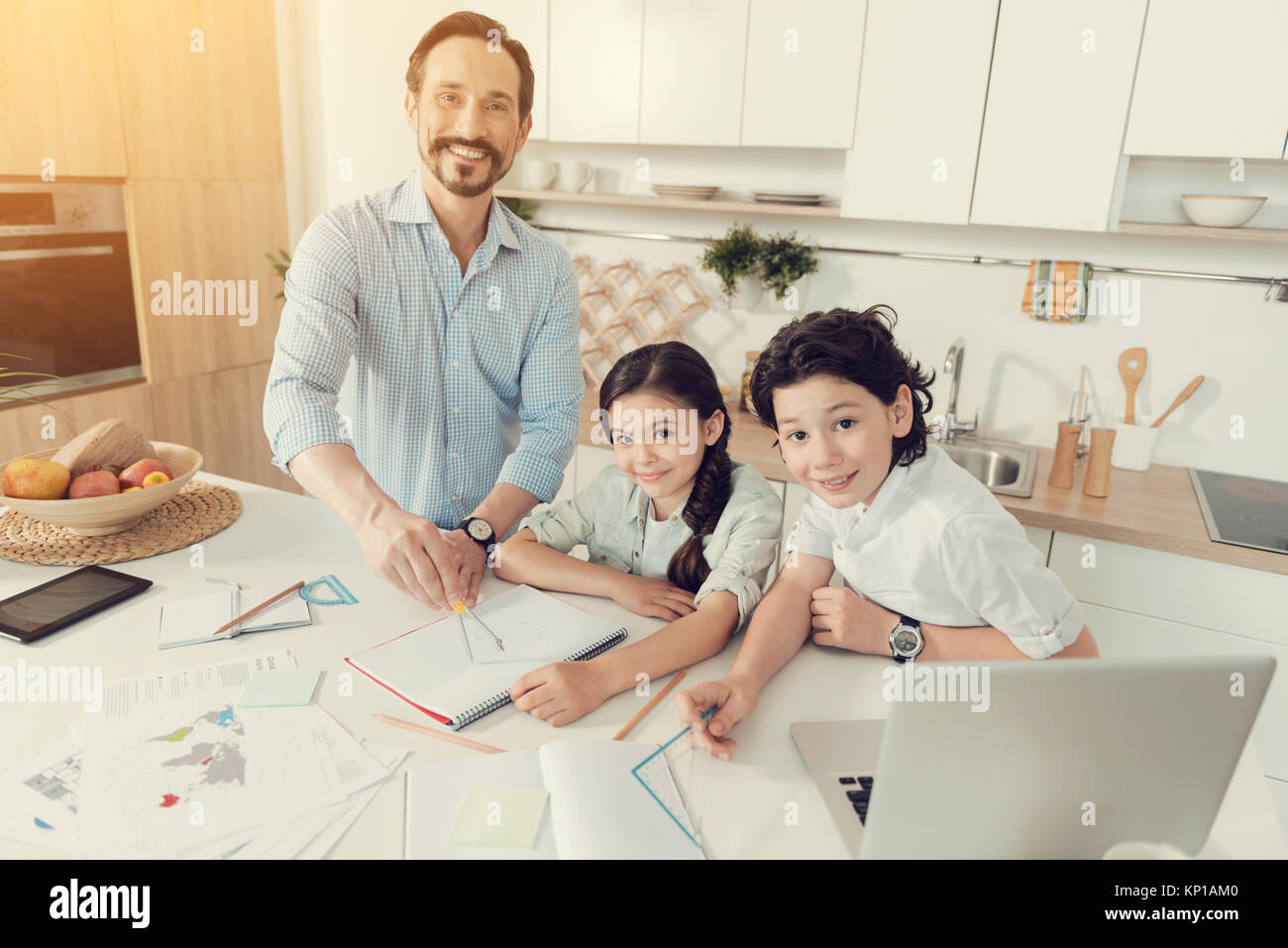 Happy smart children looking at you Stock Photo - Alamy
