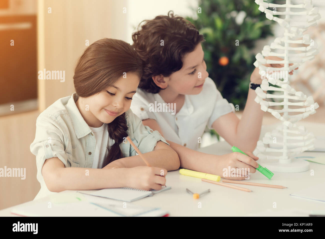 Children studying together hi-res stock photography and images - Alamy