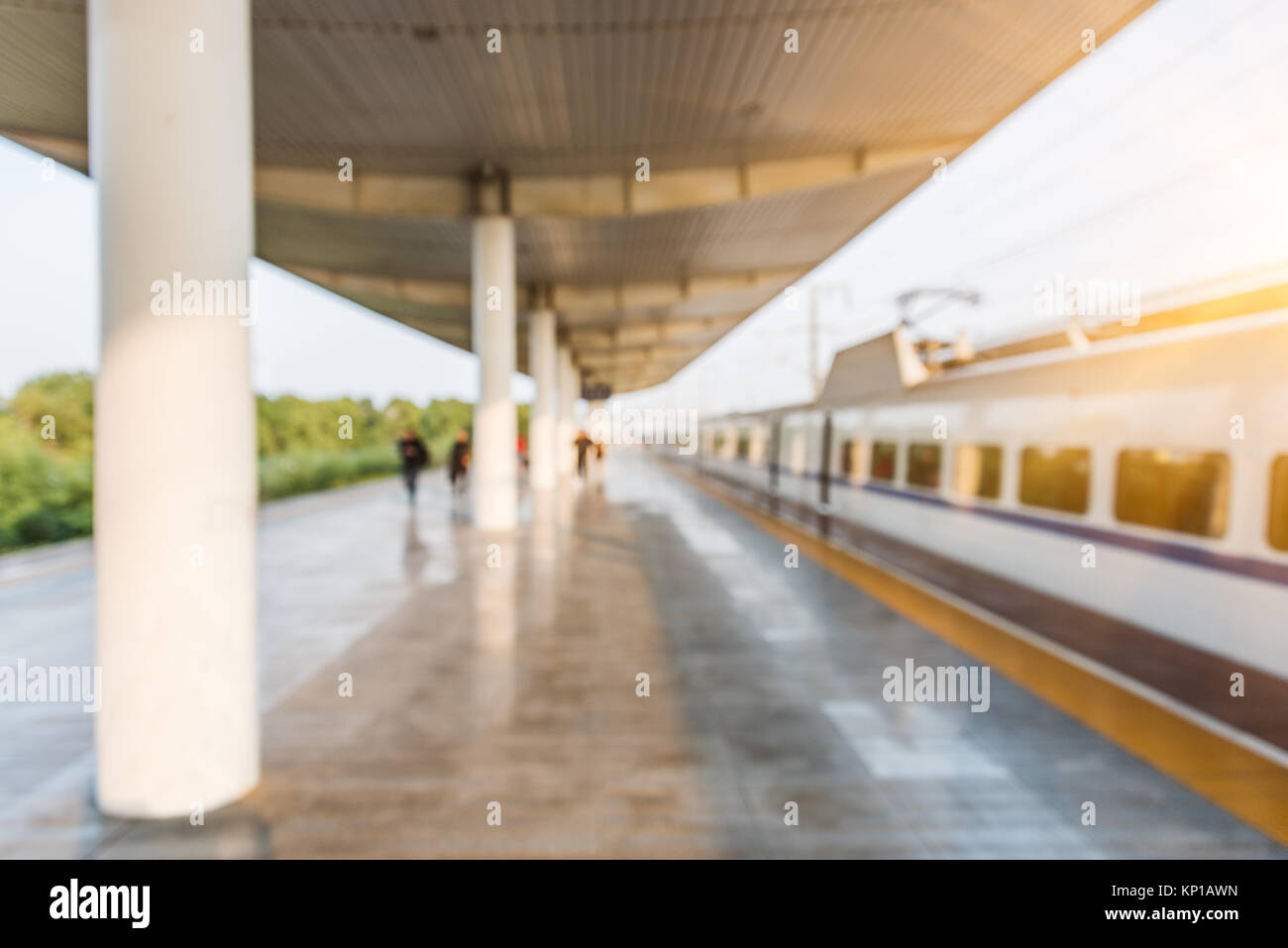Railroad Platform from modern railway station in city of China Stock ...