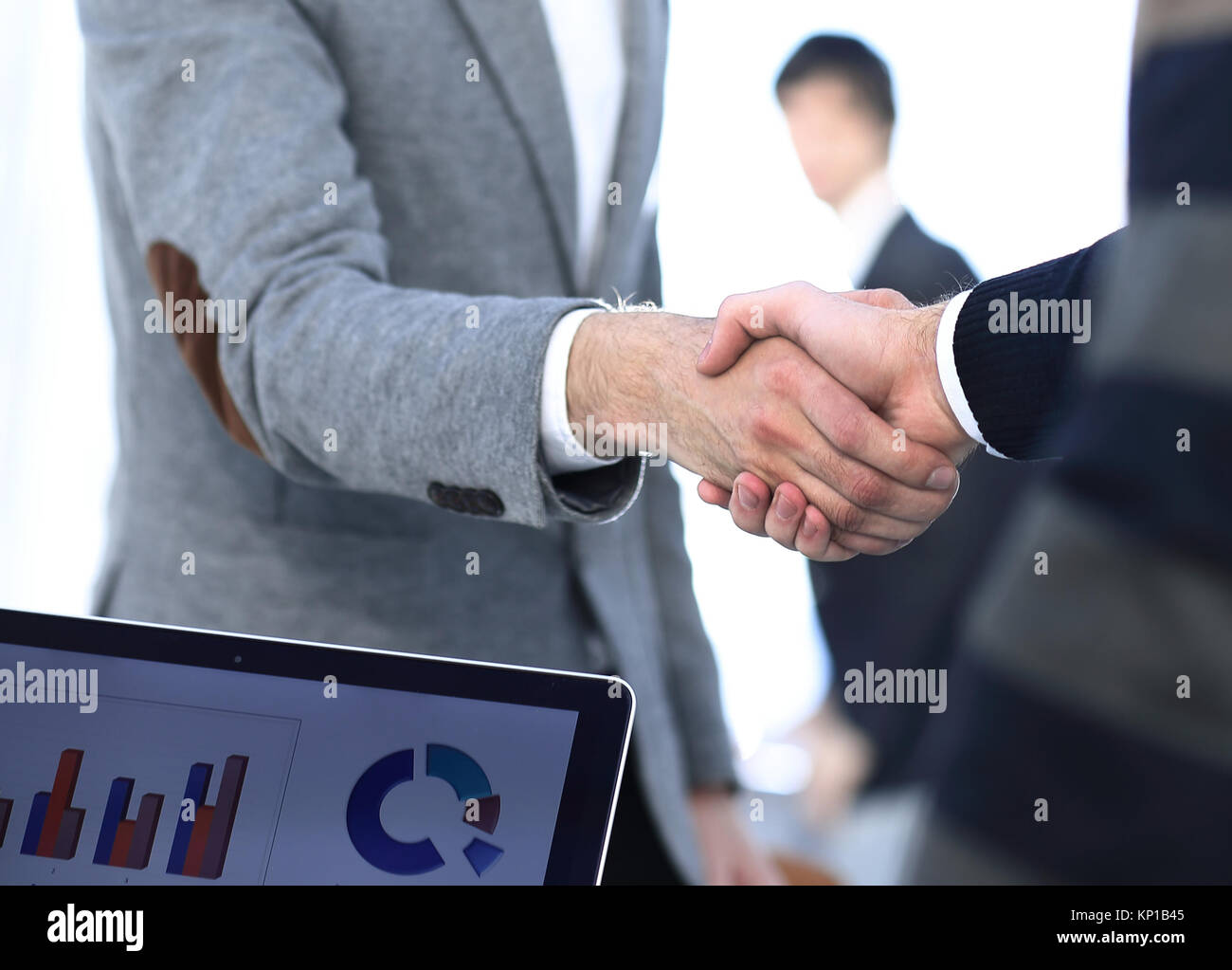 Bank worker congratulating couple hi-res stock photography and images ...