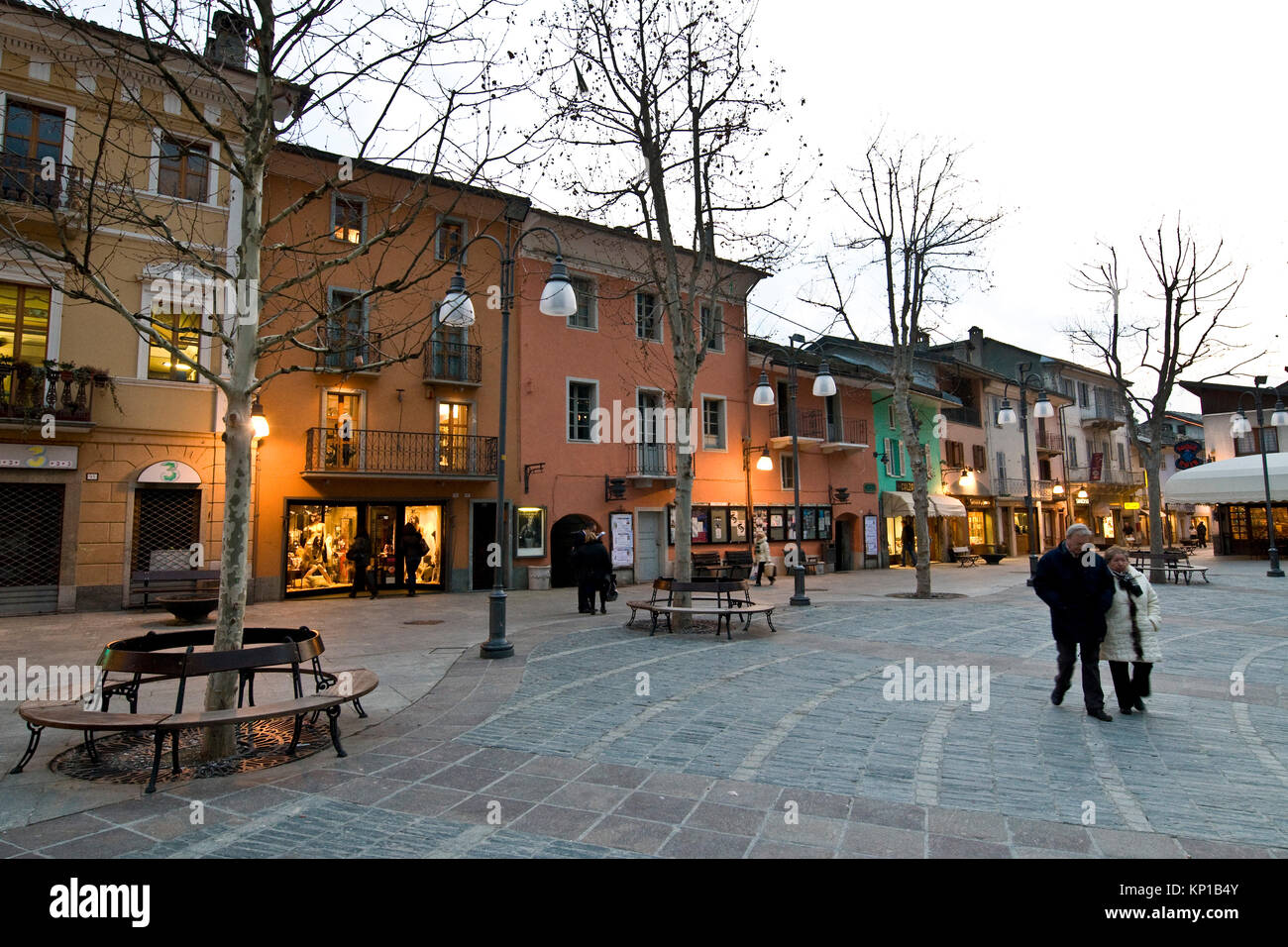 The historical center of Saint-Vincent, Aosta Valley, Italy Stock Photo ...