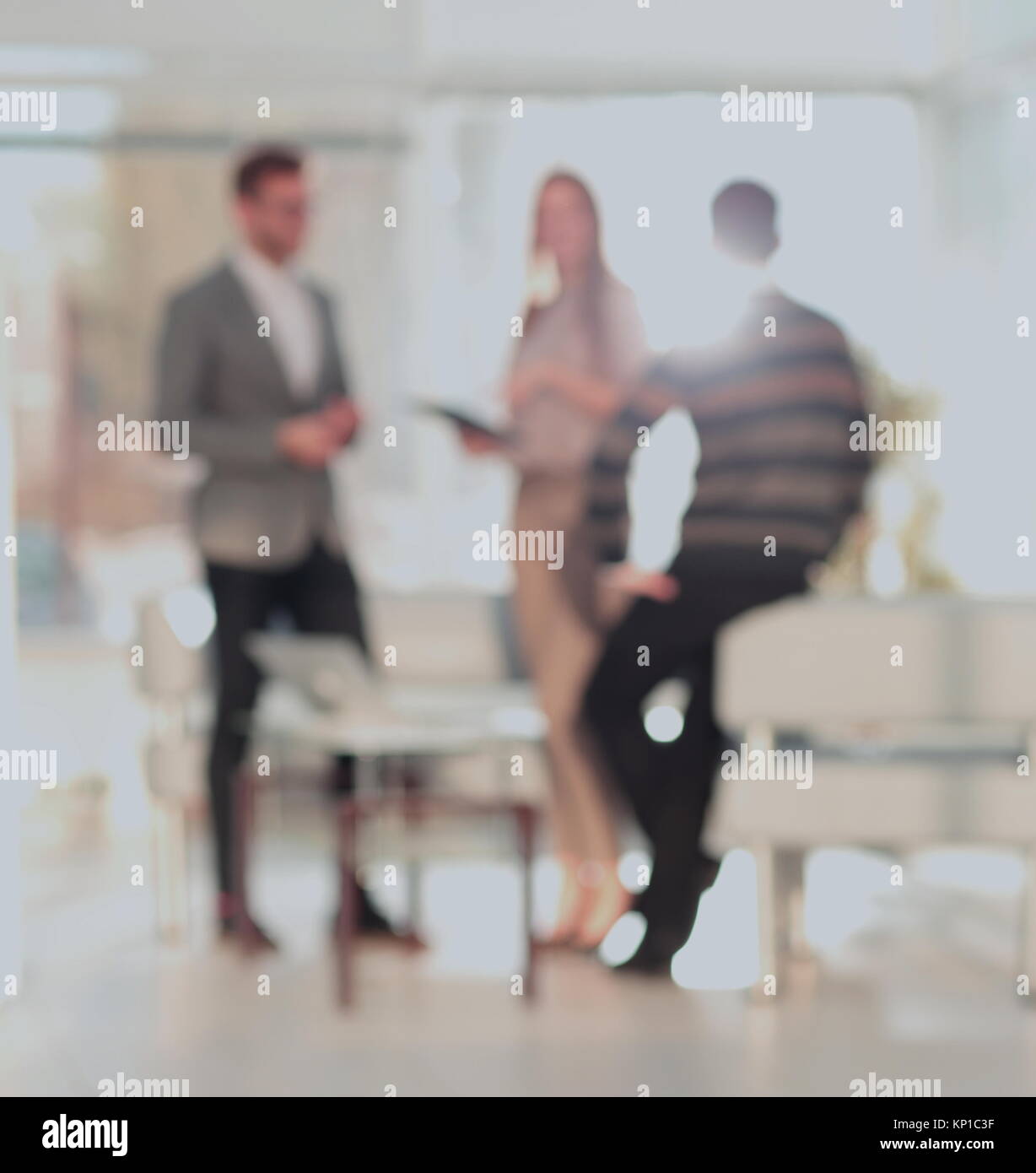 Blurred abstract background of business discussion people group Stock ...