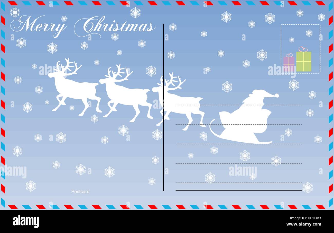 Merry christmas red postcard Stock Vector Images - Alamy