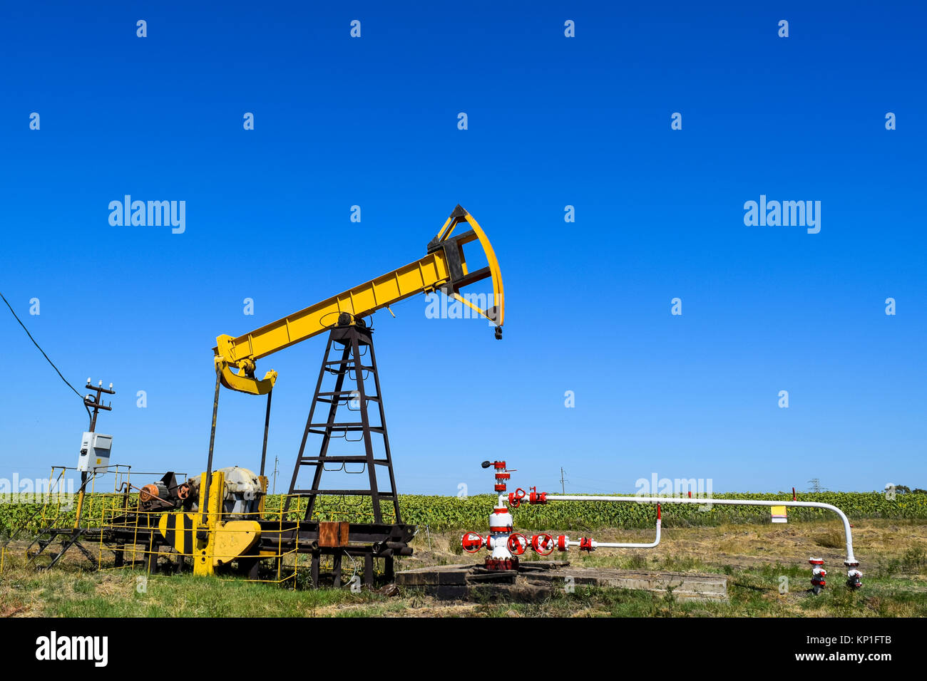 The pumping unit as the oil pump installed on a well. Equipment of oil ...