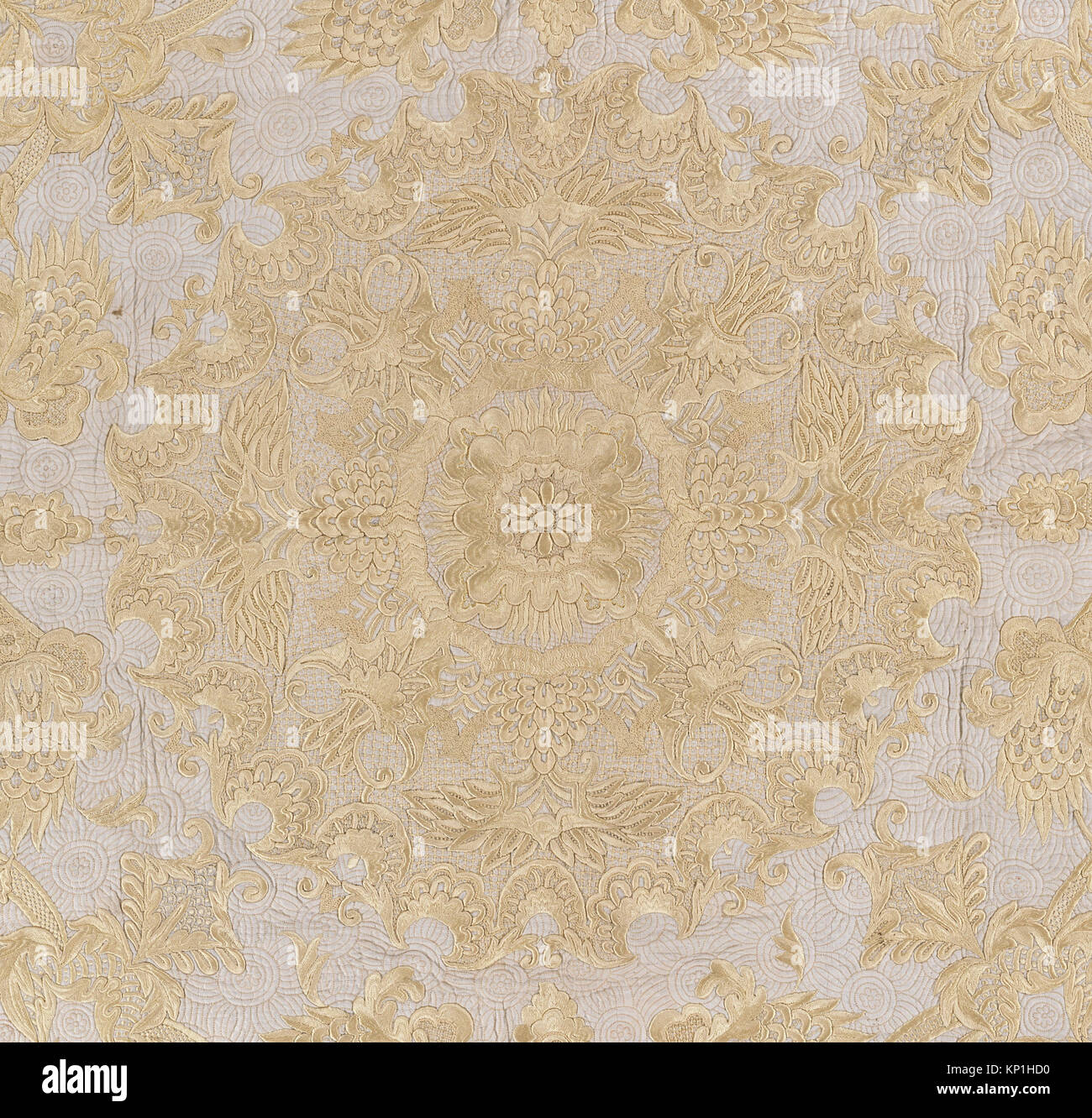This bedspread, MET DP266255, displays historical textile design and ...