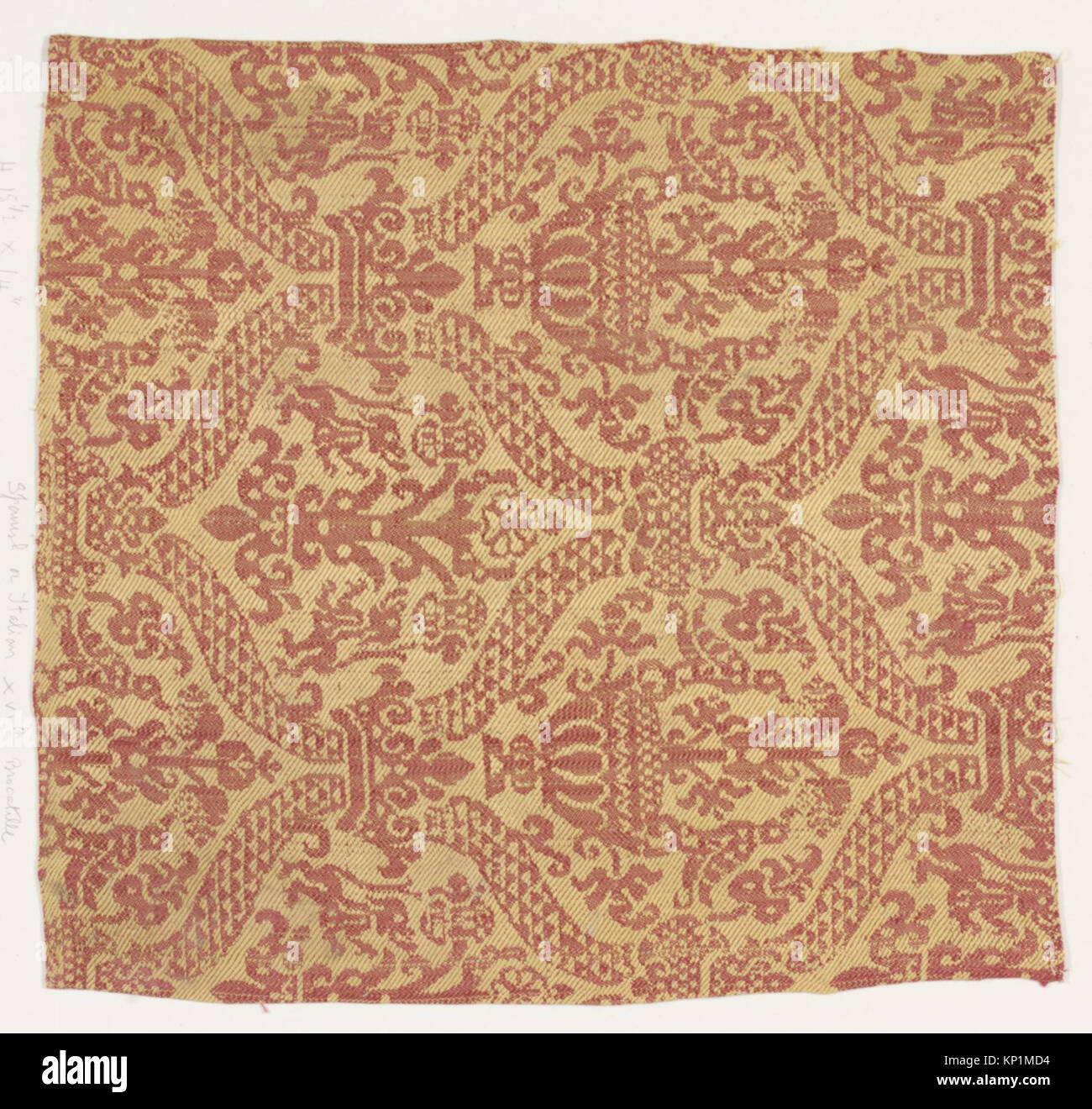 Woven textile fragment showing intricate design and textures, used for ...