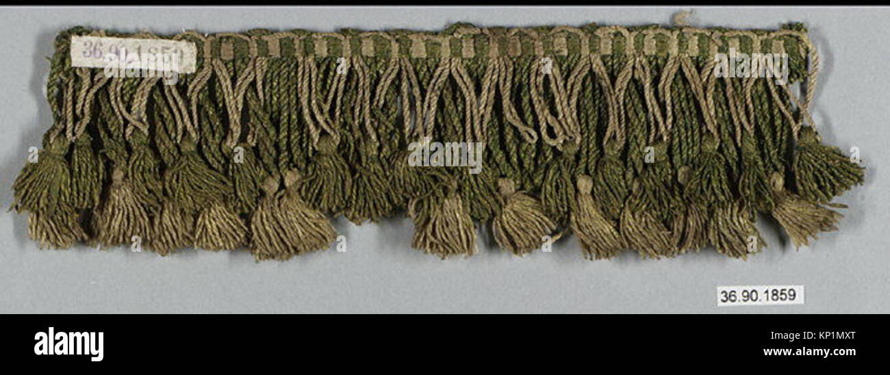 An illustrated historic fringe showing textile patterns, decorative ...