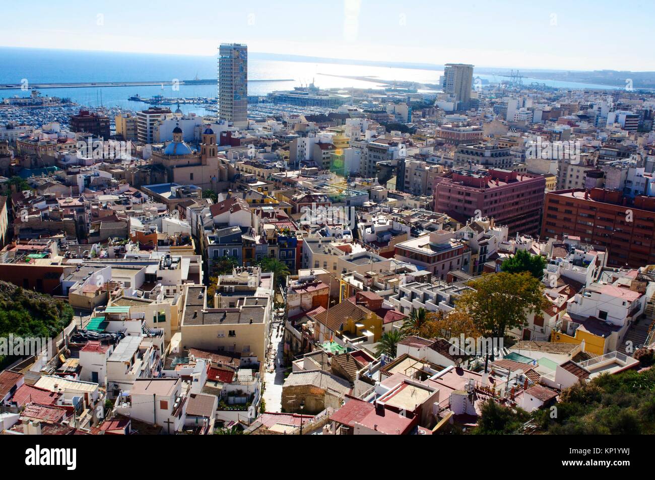 View from above of the city of Alicante, Valencia, Spain Stock Photo ...