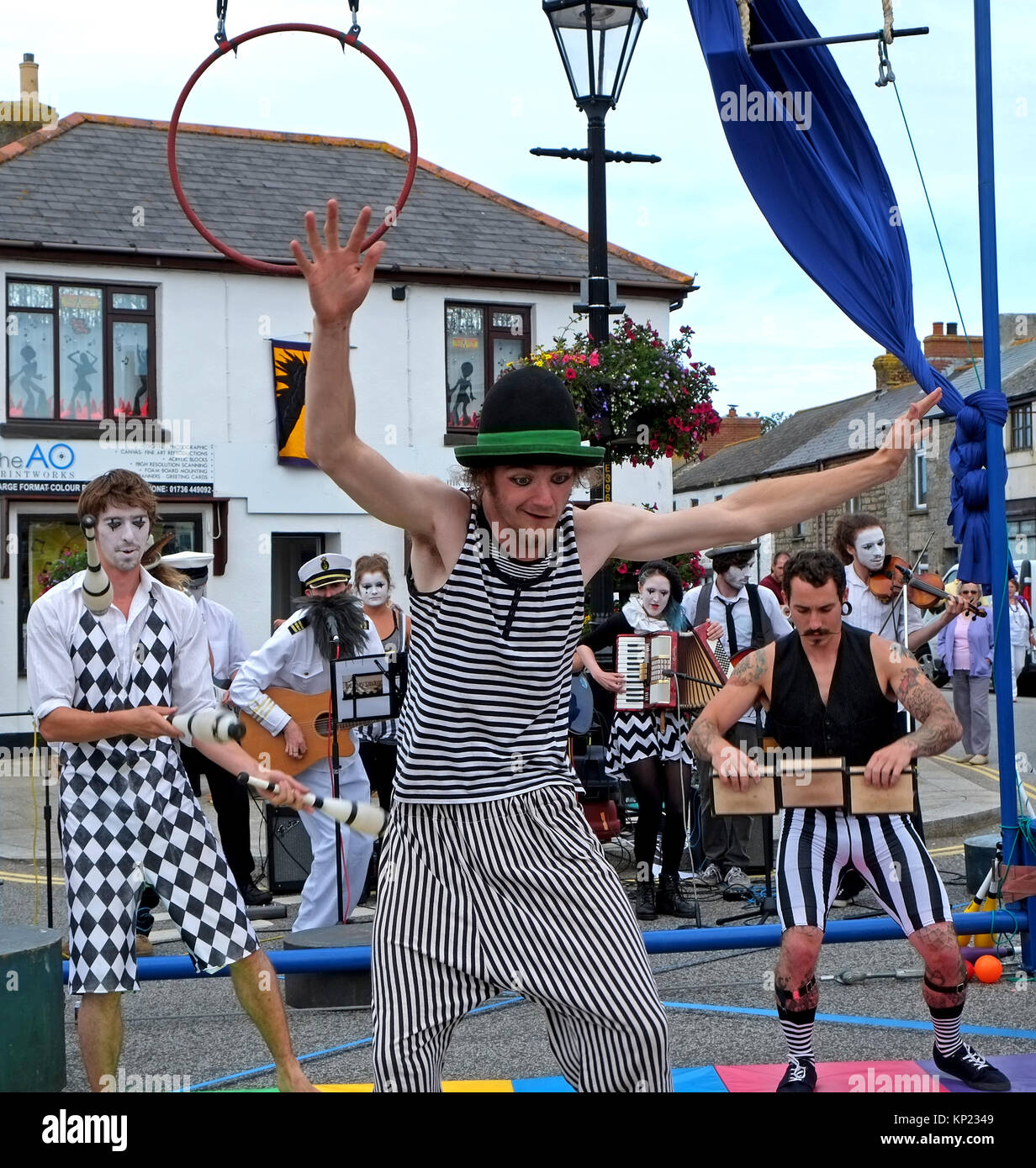 swamp circus performing at the lafrowda festival in cornwall, uk Stock ...