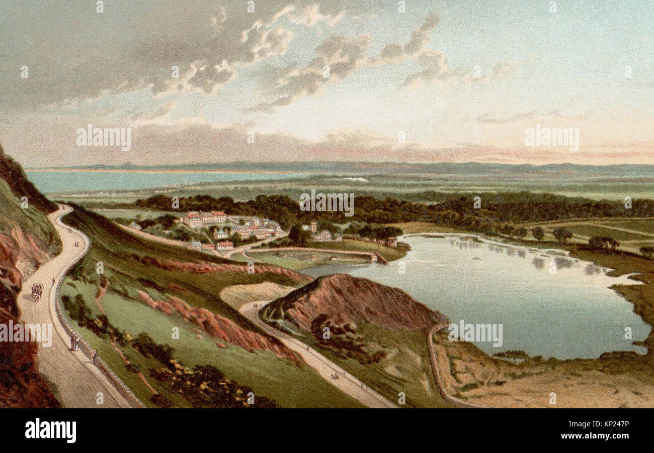 Duddingstone, Edinburgh, Victorian illustration Stock Photo - Alamy