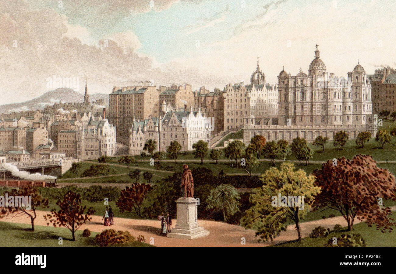 Old Town, Edinburgh, Victorian illustration Stock Photo - Alamy