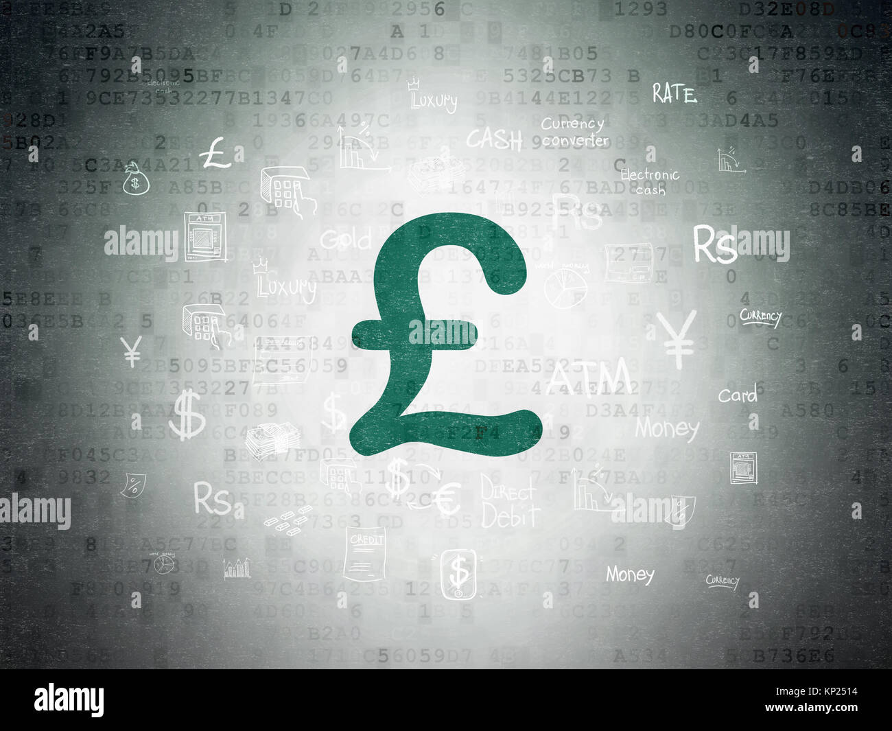 Banking concept: Pound on Digital Data Paper background Stock Photo - Alamy