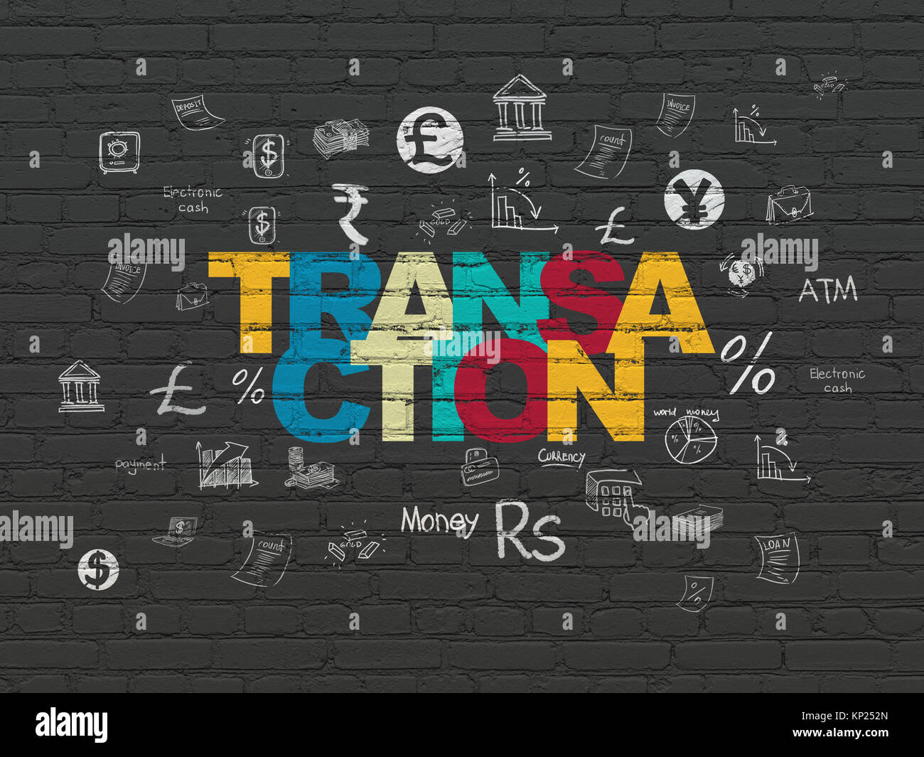 Money concept: Transaction on wall background Stock Photo - Alamy