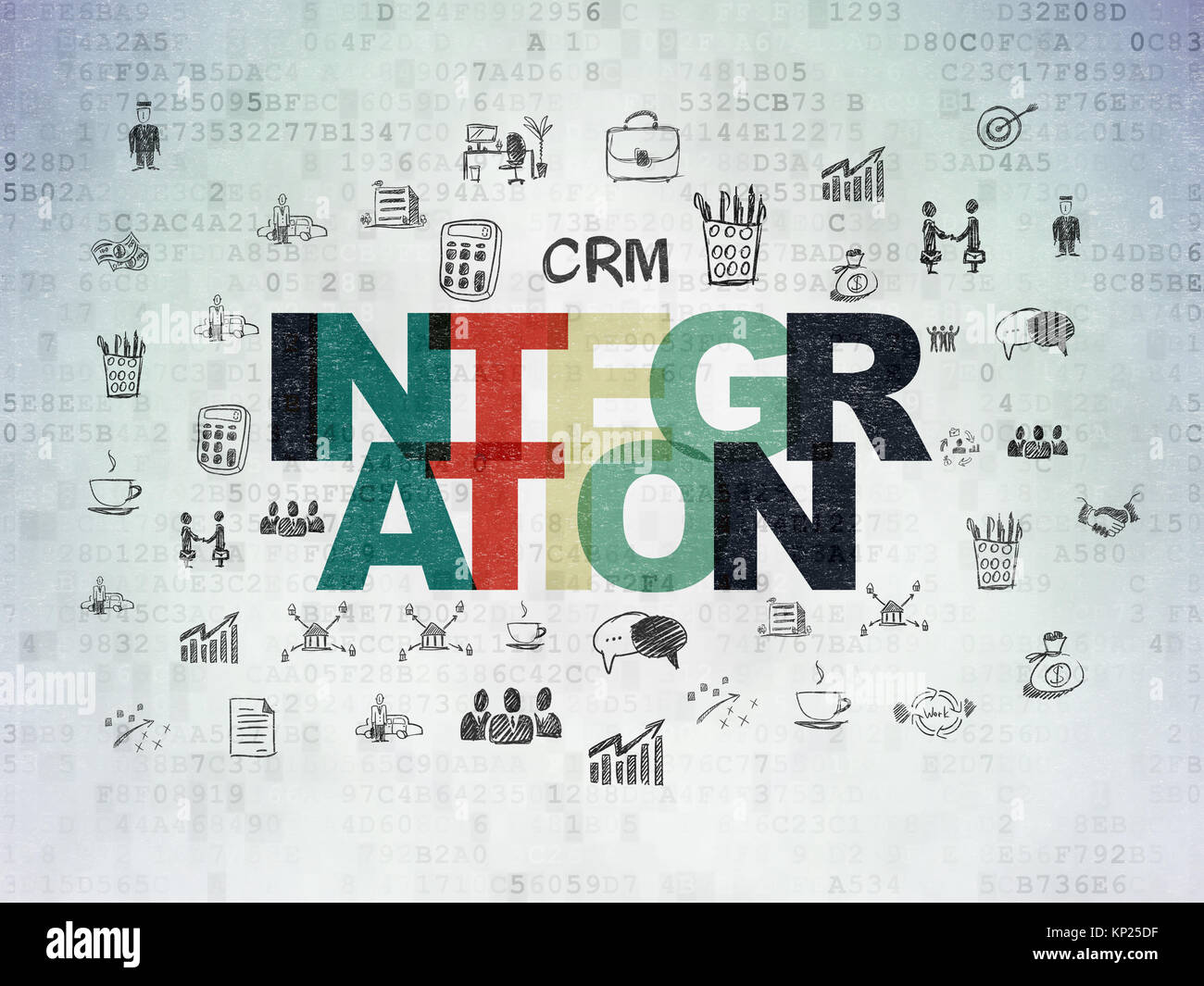 Finance concept: Integration on Digital Data Paper background Stock Photo - Alamy