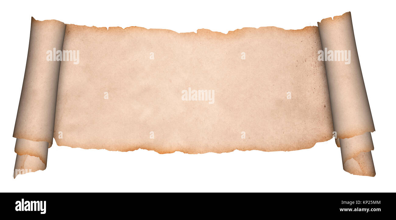 Medieval parchment on a white background Stock Photo - Alamy